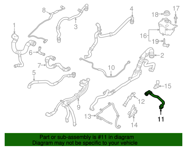 2018-2020 Land Rover Range Rover Velar Coolant Hose LR093724 ...