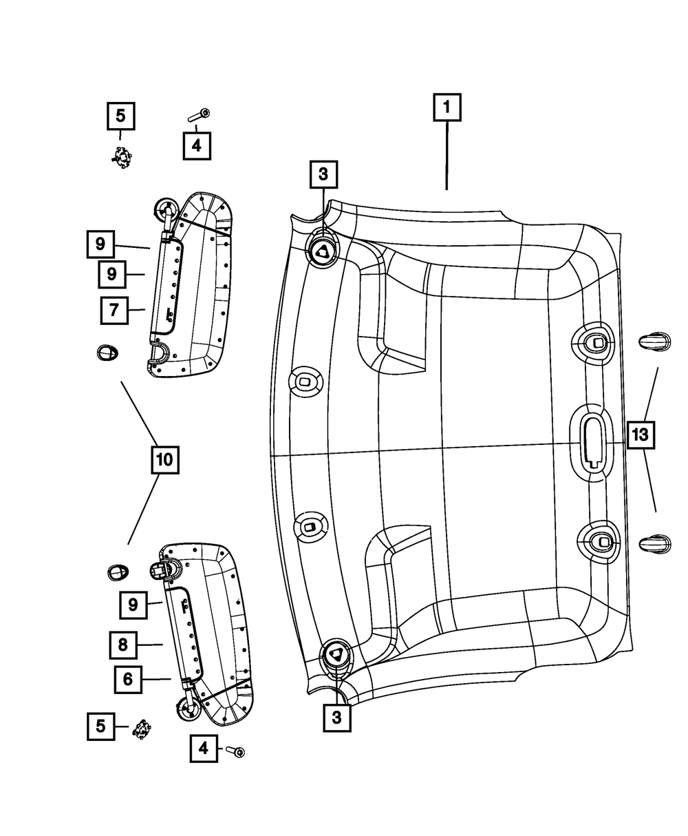 2015-2020 Ram Illuminated Visor, Right 5VT88DX9AA | All Mopar Parts