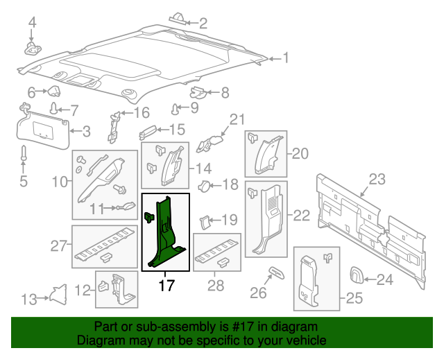 2011-2016 Ford Lower Center Pillar Trim BC3Z-2624356-AA | TascaParts.com