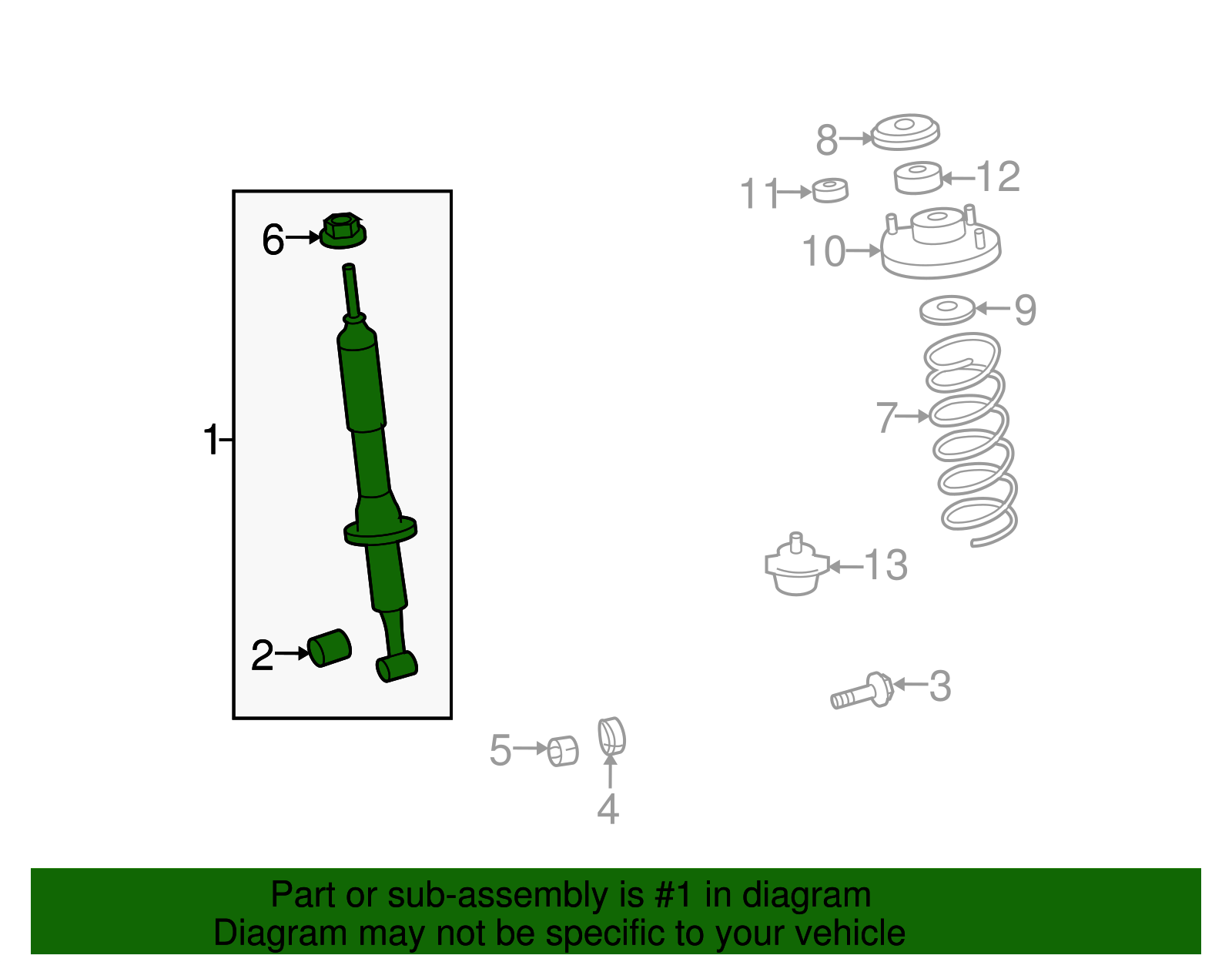 Genuine Toyota Shock Absorber part# 48510-80500 for 2010-2024 Toyota ...