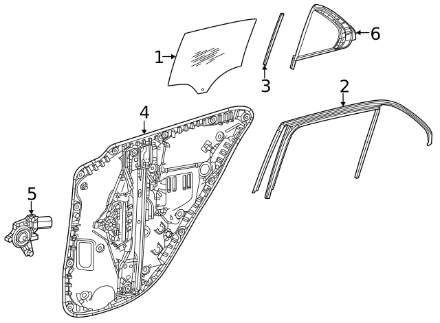 167-735-15-00 - Movable Glass 2020 Mercedes-Benz | Mercedes-Benz USA Parts
