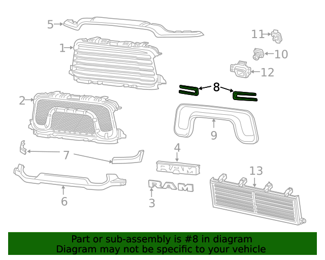 2019-2023 Ram Trim Kit 6NB37SZ0AB | TascaParts.com