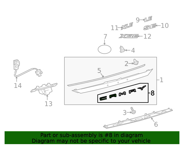 2018-2024 Toyota Camry Deck Lid Emblem 75442-06290 | Toyota Parts Center