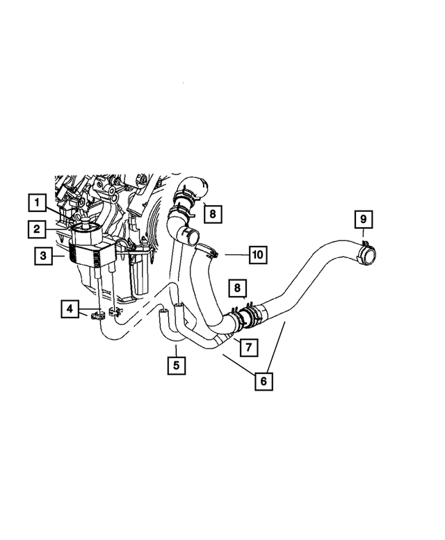 2015-2022 Dodge Oil Cooler Inlet Hose 68248847AF | My Mopar Parts