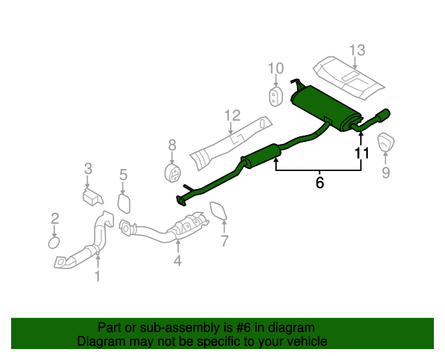 2010-2012 Nissan Rogue Exhaust Muffler B0100-1A35B | TascaParts.com