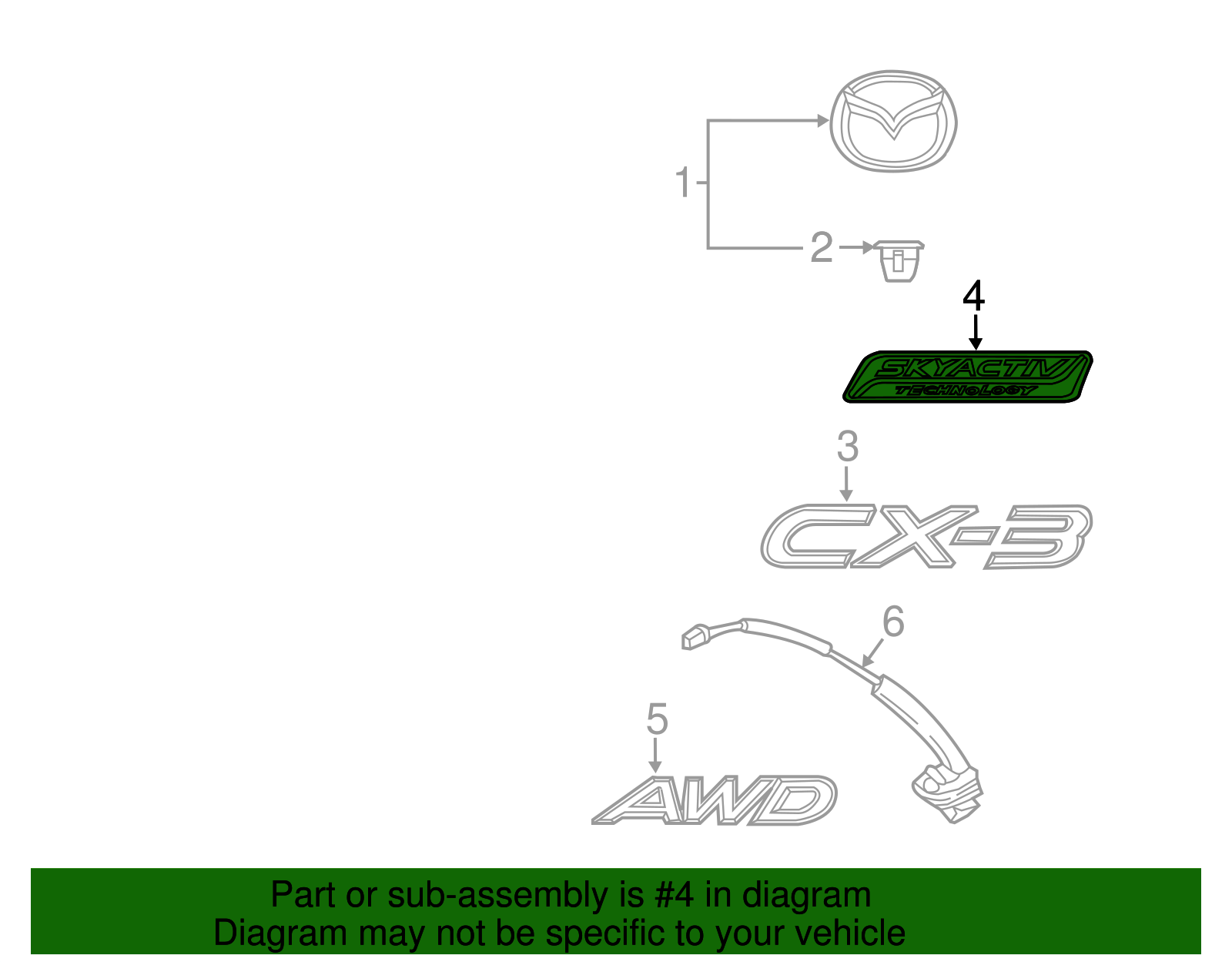 D10J-51-771A - Nameplate 2016-2020 Mazda CX-3 | Florida Mazda Parts