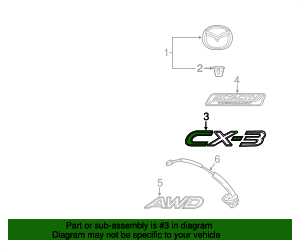 D10J-51-721 - Nameplate - 2016-2020 Mazda CX-3 | Mazda Swag