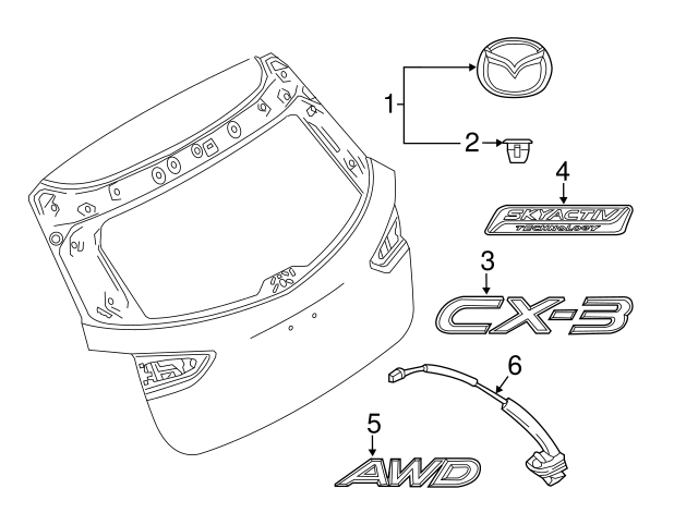 D10J-51-721 - Nameplate - 2016-2020 Mazda CX-3 | MazdaSwag