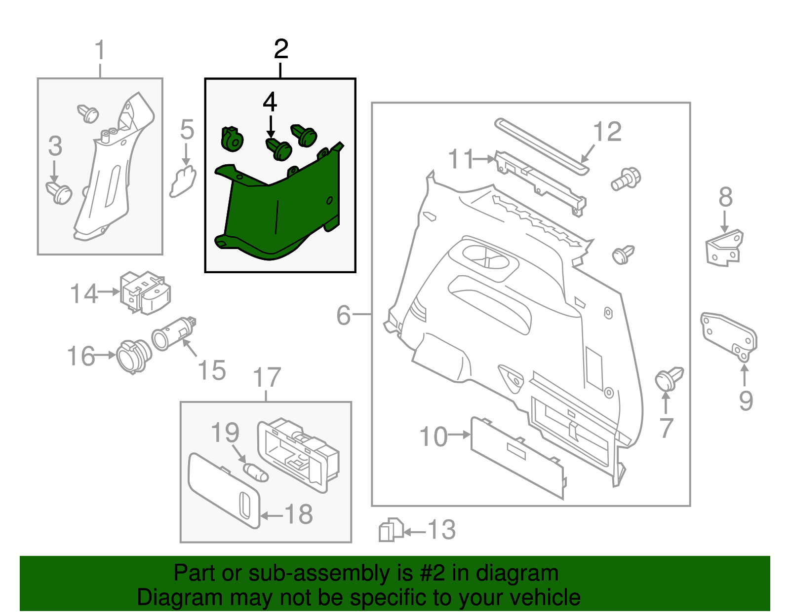 2011-2017 Nissan Quest Pillar Trim 76937-1JA0A | Boro Nissan Parts