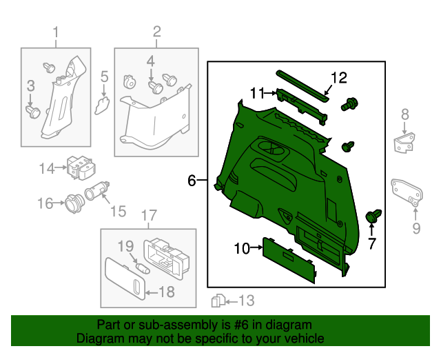 2011-2017 Nissan Quest Lower Trim Panel - Driver's Side (LH) 84953 ...