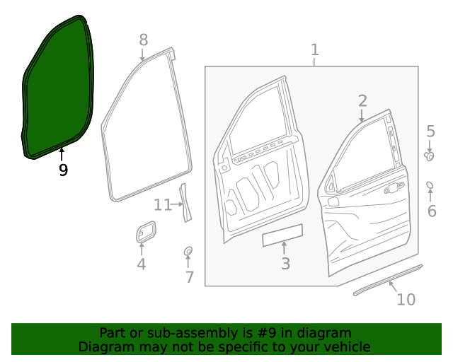 2020-2023 GM Front Side Door Weatherstrip 84349112 GM | GMPartsDirect.com