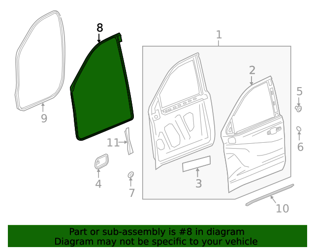 2020-2024 GM Front Passenger Side Door Weatherstrip 84741734 GM ...
