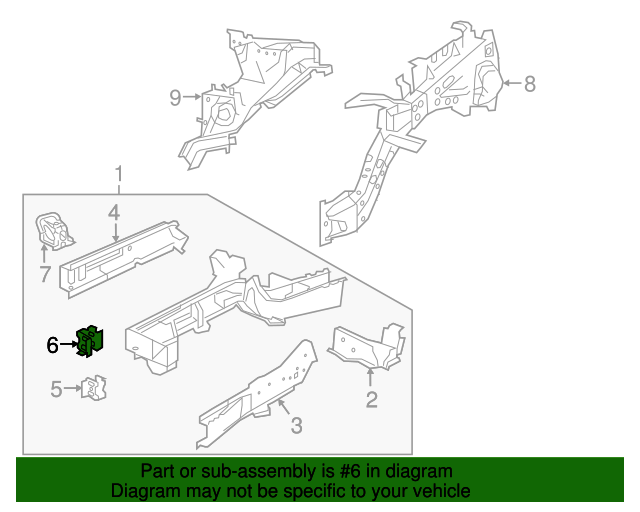 2017-2020 Chrysler Inner Rail Bracket 68226258AB | TascaParts.com