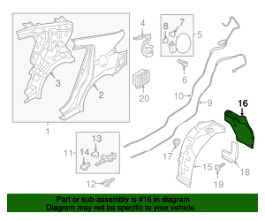 2017-2018 Hyundai Elantra Wheelhouse Liner 86822-F2000 | OEM Parts Online