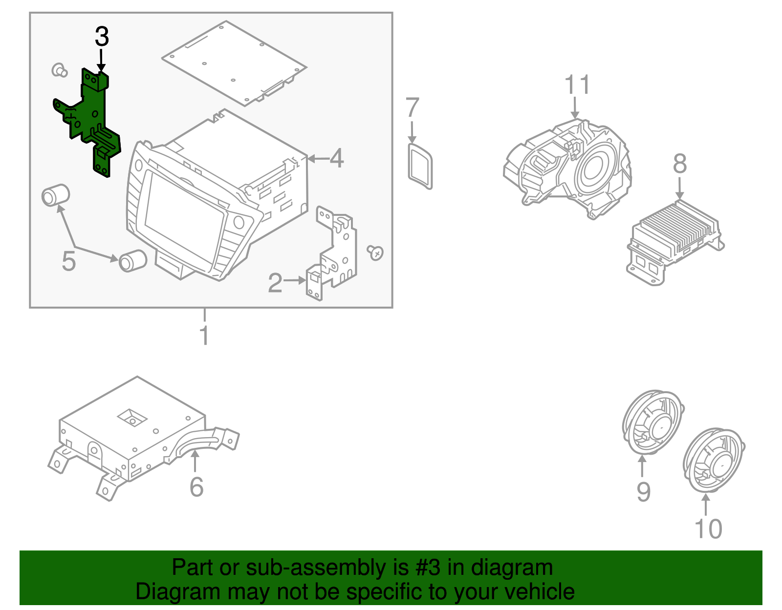 96175-2S700 - Radio Bracket 2014-2015 Hyundai Tucson | AutoNation Parts