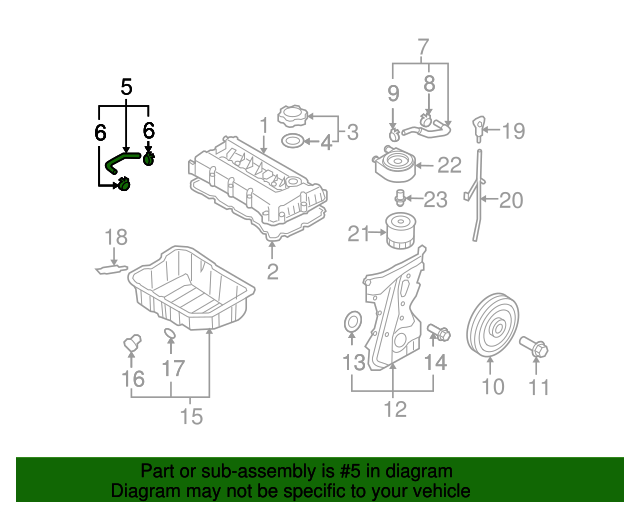 26710-2G500 - PCV Valve Hose 2006-2010 Hyundai Sonata | AutoNationParts.com
