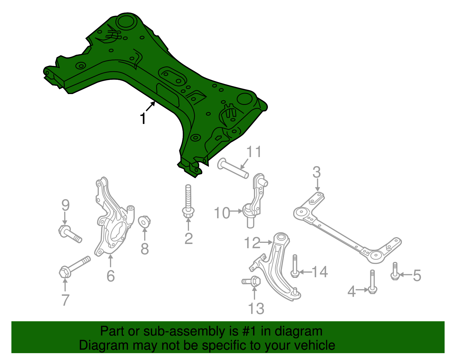 2015-2019 Nissan Sentra Cross-Member 54400-4AF2B | Nissan Parts ...