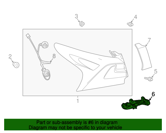 52563-78010 - Tail Light Bracket - 2015-2021 Lexus | DiscMonster