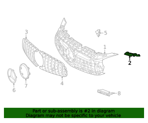 190-885-11-21 - Grille Molding Bracket 2016-2021 Mercedes-Benz ...