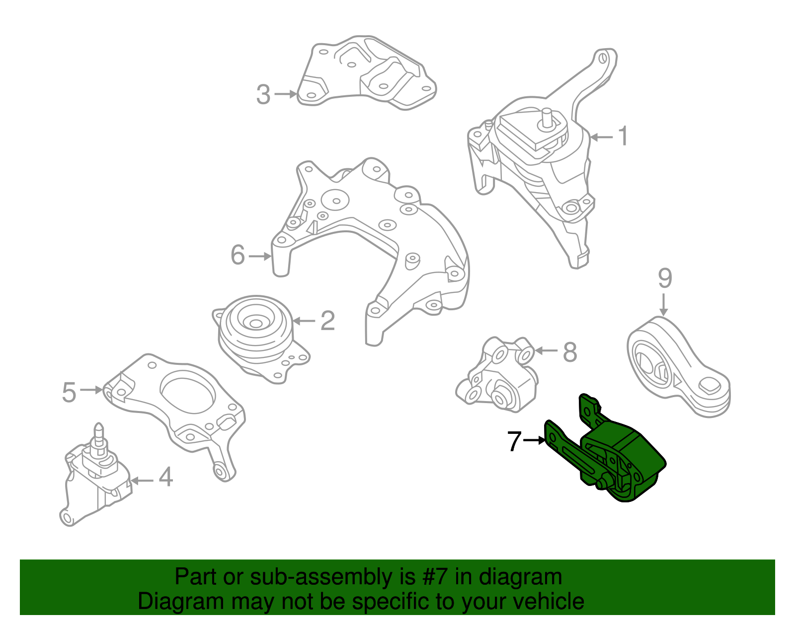 2013-2018 Nissan Altima Rear Mount 11360-3TS0A | Nissan Parts Central
