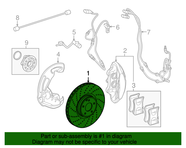 222-421-51-00 - Disc Brake Rotor Front 2014-2020 Mercedes-Benz ...