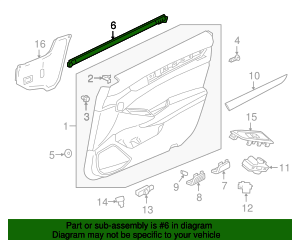 2018-2020 Honda Accord Weatherstrip, L Front Door (Inner) 72375-TVA-A01 ...