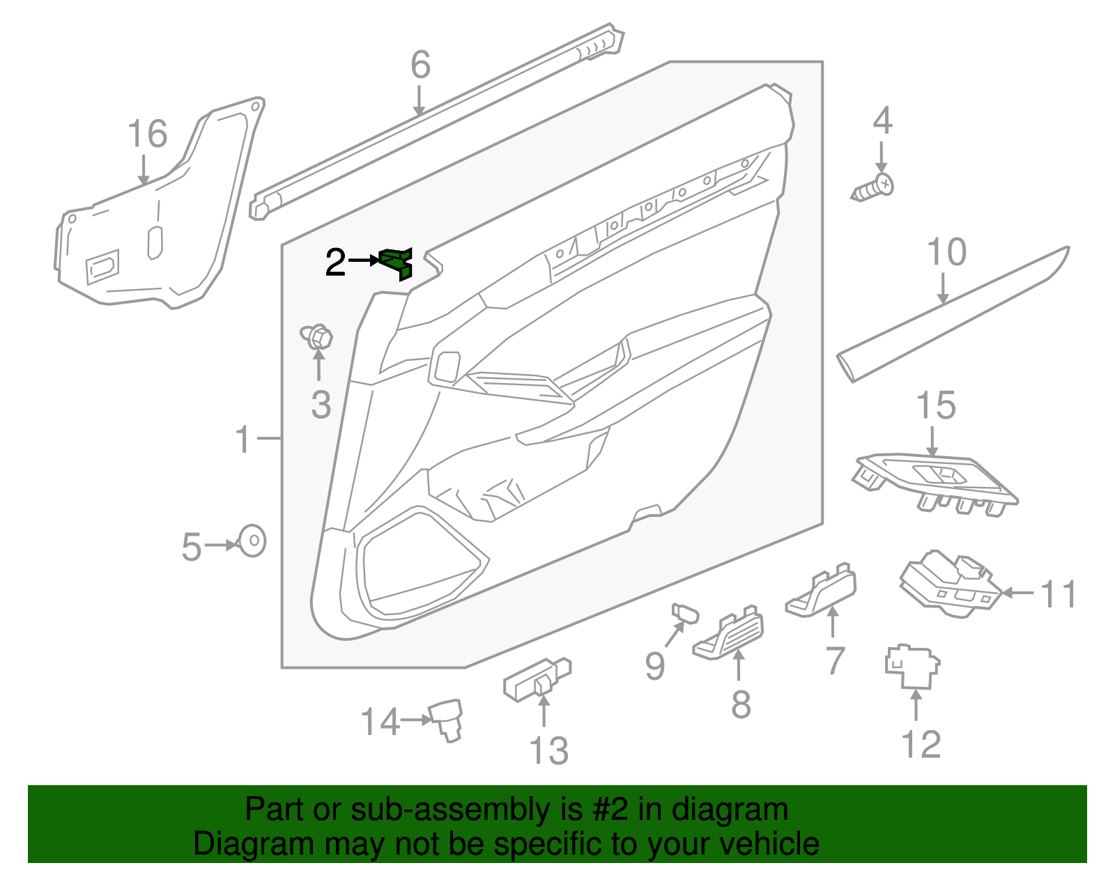 2016-2025 Honda Door Trim Panel Clip 90669-T6A-J01 | Honda Parts Hub
