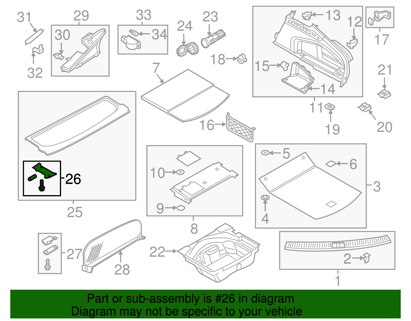 2012-2018 Audi Tonneau Cover Hardware Kit 4G8-898-083-A | Retail ...