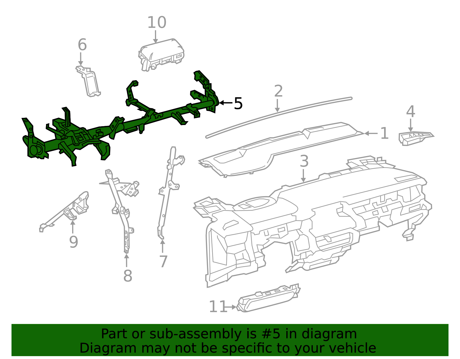 2019-2020 Toyota Corolla Instrument Panel Reinforcement 55330-12850 ...