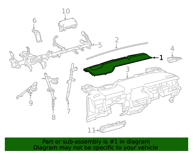 55300-02090-C0 - Upper Dash Panel 2019-2024 Toyota | Ourisman Toyota Parts