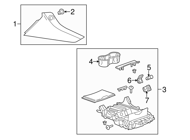 2015-2020 Cadillac Santos Palisander Front Floor Console Compartment ...