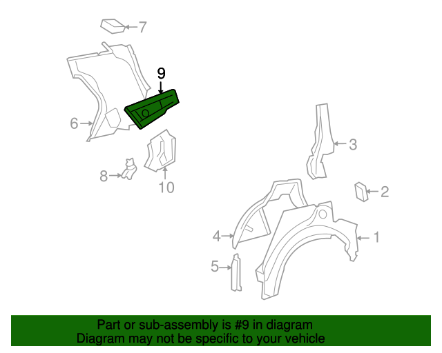 2008-2014 Scion xD Reinforcement Belt 61767-52160 | Toyota Parts Center