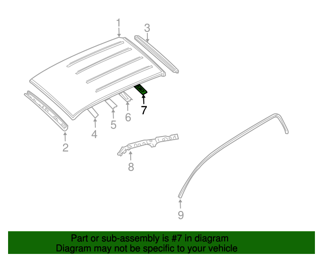 2008-2011 Mazda Tribute Reinf Roof ZZCA70671 | TascaParts.com