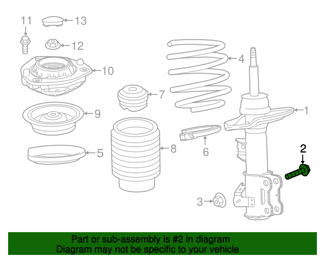2013-2023 GM M16x2x70 Front Suspension Strut Bolt 11547494 GM ...