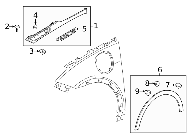 2017-2023 Chevrolet Bolt EV Front Passenger Side Wheel Opening Molding ...