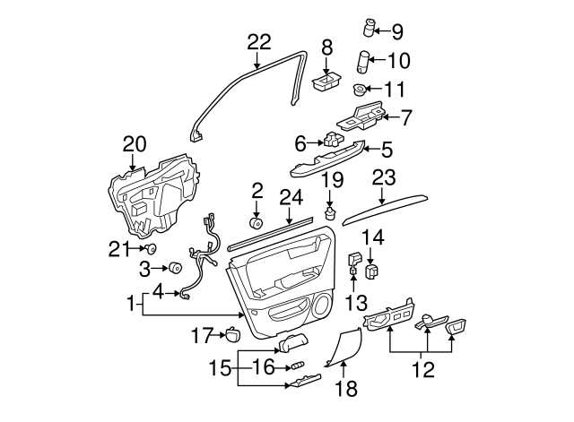 20755843 GM Shale Rear Passenger Side Door Trim | GM Parts Store