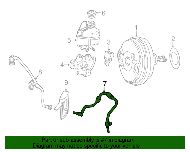 222-430-05-29-65 - Brake Vacuum Hose 2015-2017 Mercedes-Benz ...