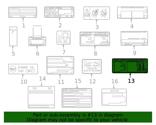 2022-2023 Toyota Caution Label 82685-47111 | OEM Parts Online