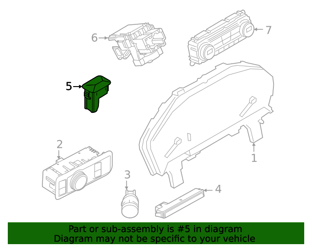 JX7Z-19E663-B - Sun Load Temperature Sensor 2021-2024 Ford | Ford Parts ...
