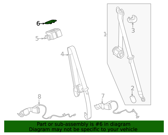 2021-2022 GM Seat Belt Cover Bezel 84709981 | GMPartsDirect.com