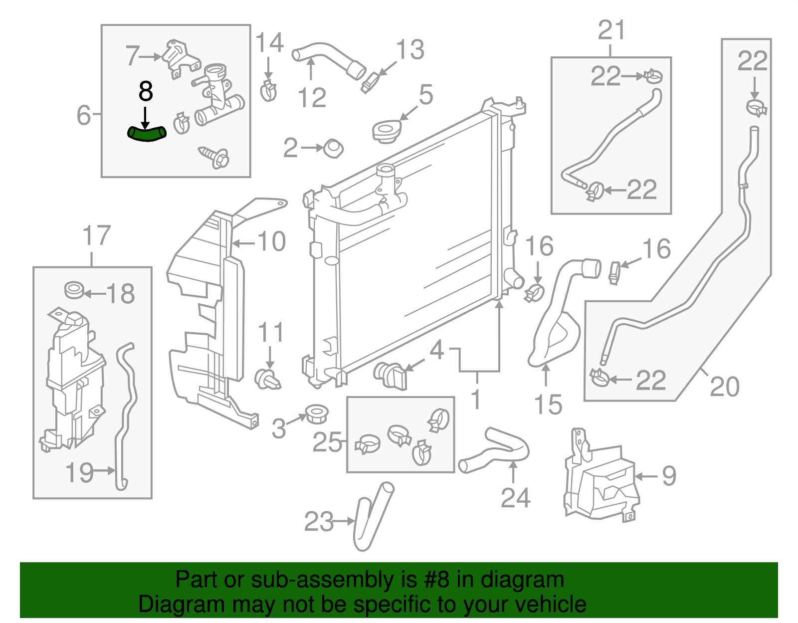 2012-2019 Nissan Radiator Coolant Hose (Upper) 21502-1HK3A | Riverside ...
