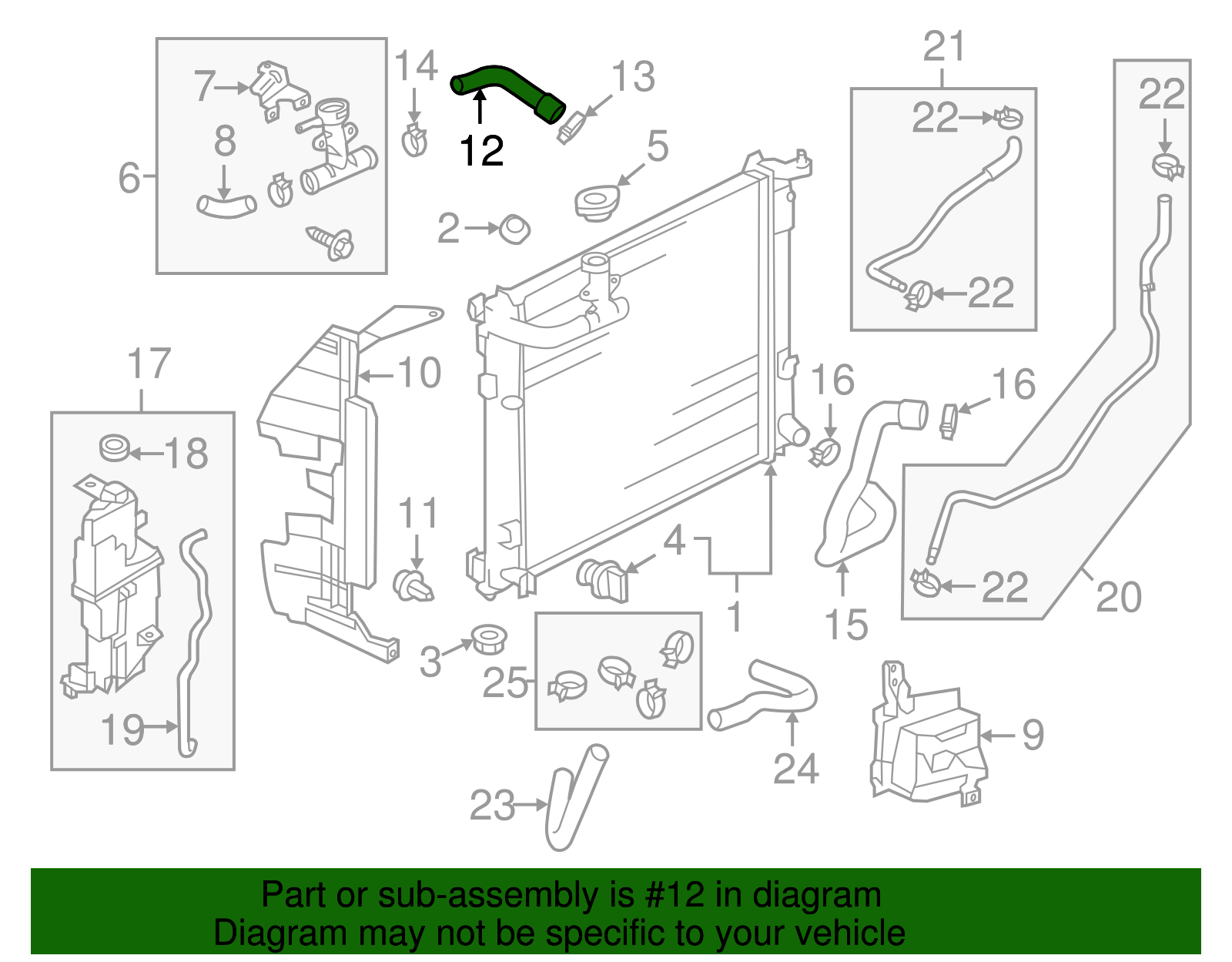 21501-3HC3A - 2012-2019 Nissan - Upper Hose | Anicra Nissan Parts