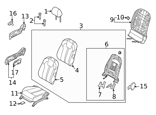 2022-2023 Kia Carnival Seat Back Panel 88490-R0010OFB | TascaParts.com