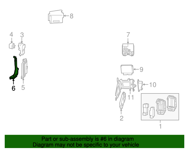 205-545-00-40 - Keyless Entry Receiver Bracket 2015-2023 Mercedes-Benz ...