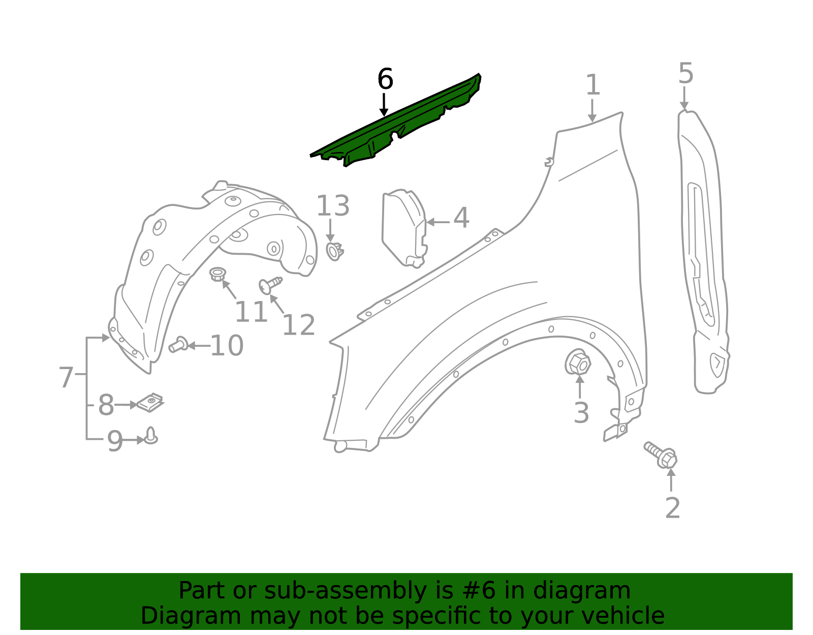 84169-S9000 - Fender Ledge Cover 2020-2024 Kia Telluride | Kia.Parts Store