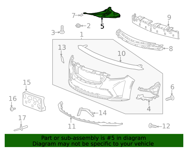 2022-2023 Cadillac CT5 Front Passenger Side Bumper Fascia Lower ...