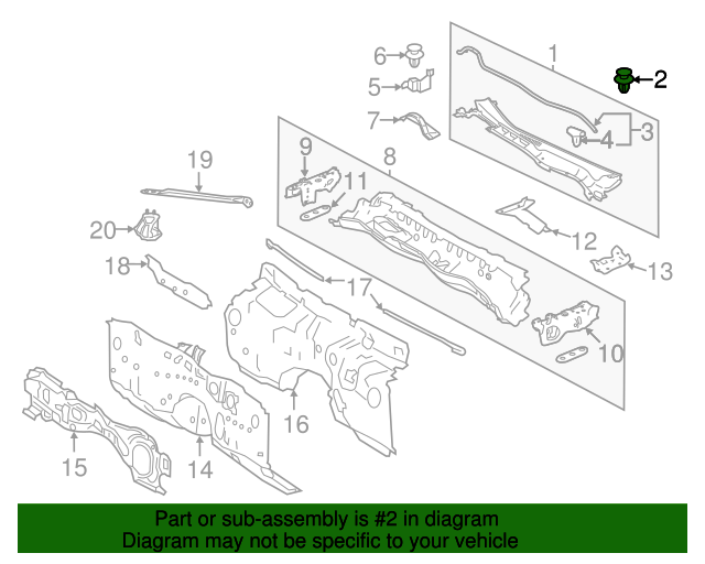 90467-10206 - Cowl Grille Clip 2001-2023 Lexus | Longo Lexus Parts