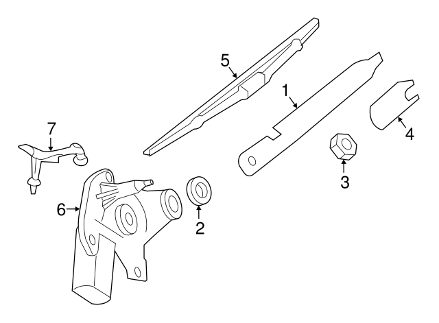 164-820-07-44 - Back Glass Wiper Arm 2006-2020 Mercedes-Benz | MB Parts ...