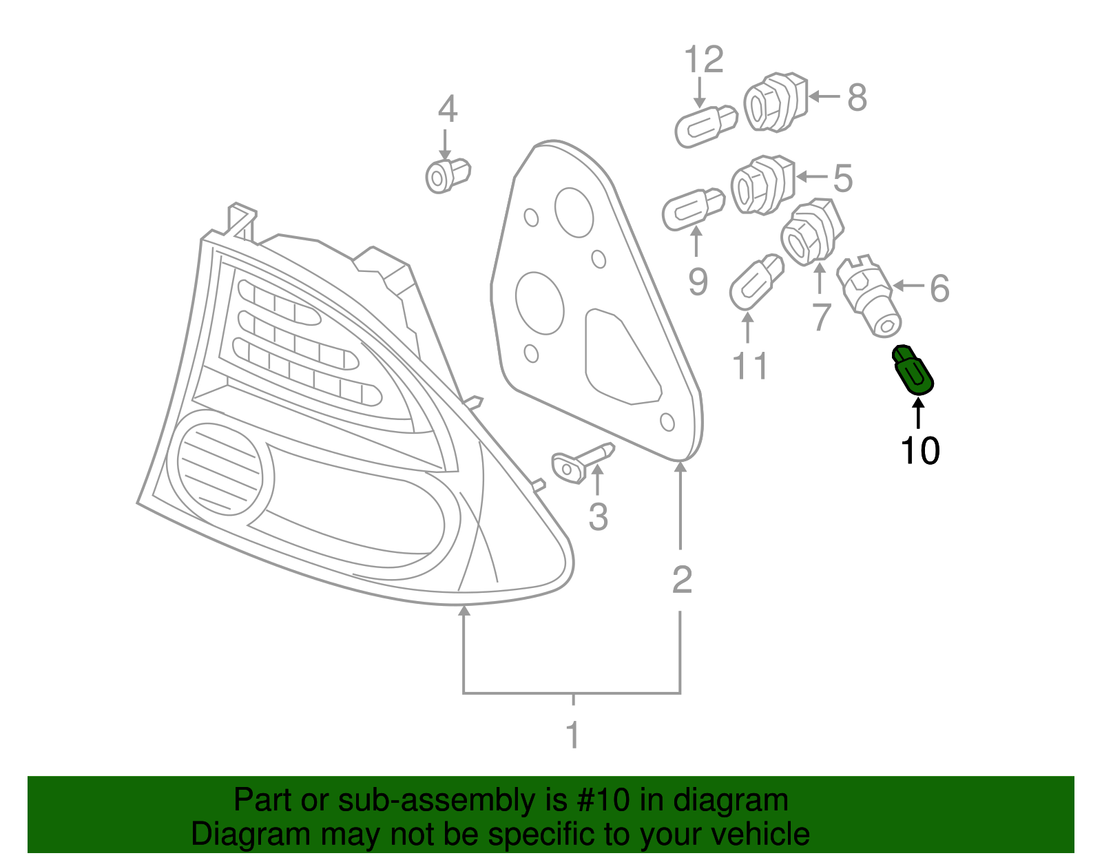 34901-671-671 - Bulb Wedge Base (12V 2CP) - 1984-2011 Honda | Genuine Honda Parts