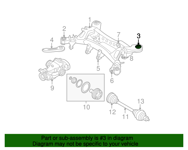 33316768645 - 2006-2012 BMW Suspension Cross-Member Assembly Mount ...